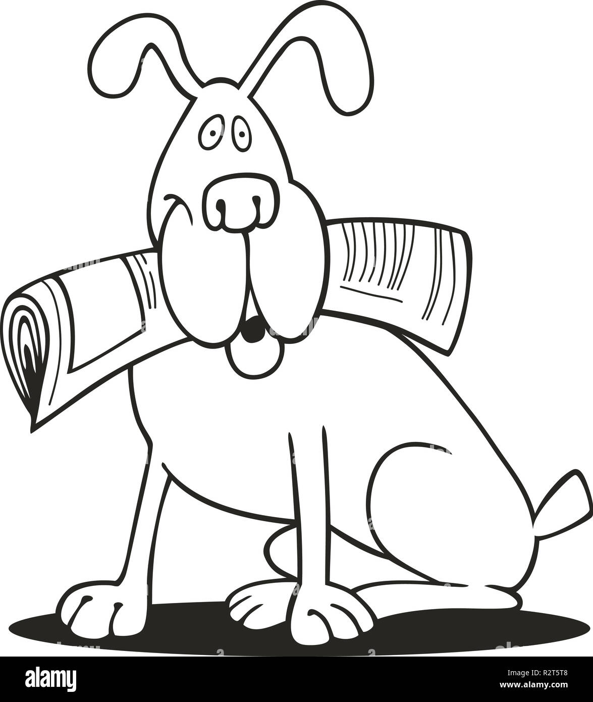 Black dog newspaper fetch hi-res stock photography and images - Alamy