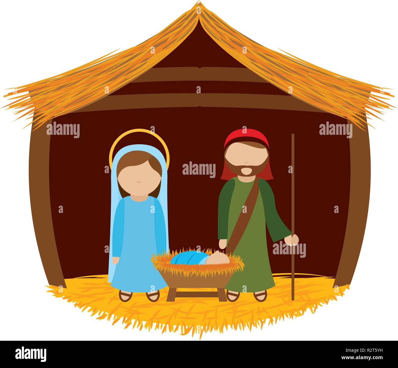 Cute Cartoon Manger Stock Vector Image & Art - Alamy