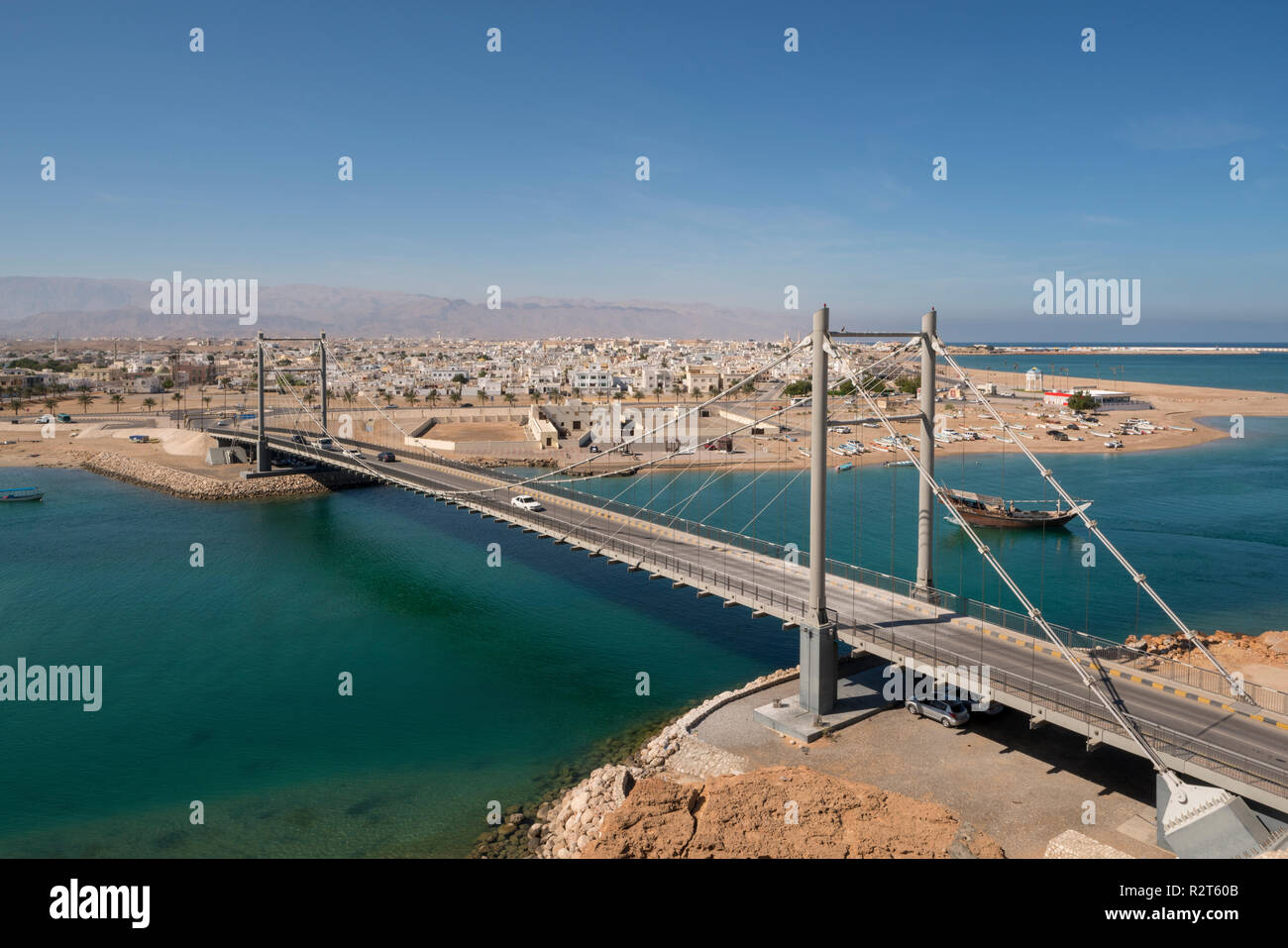 The Al Ayjah Bridge in Sur, Oman. Sur is known for its maritime ...