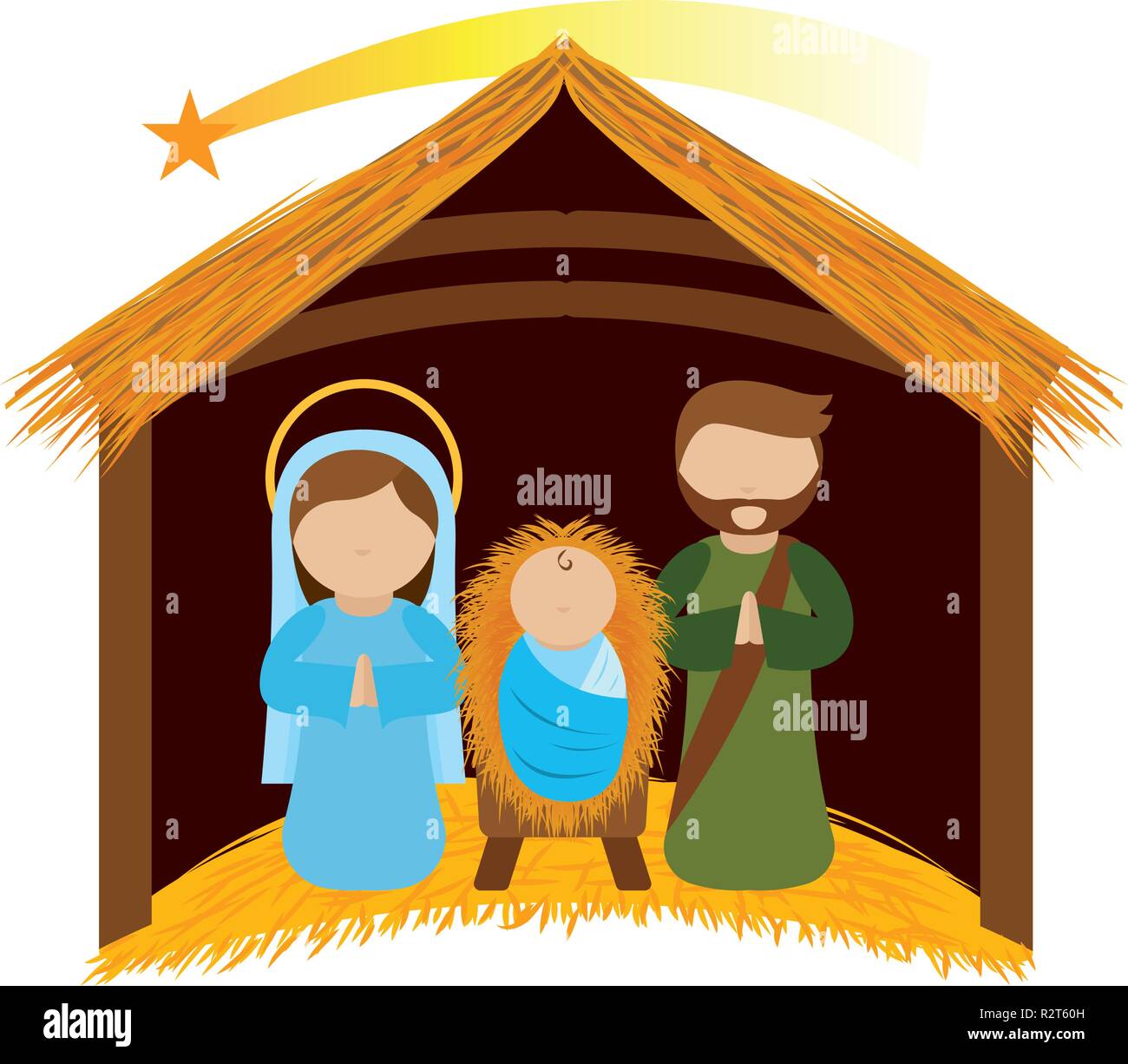 Cute Cartoon Manger Stock Vector Image & Art - Alamy