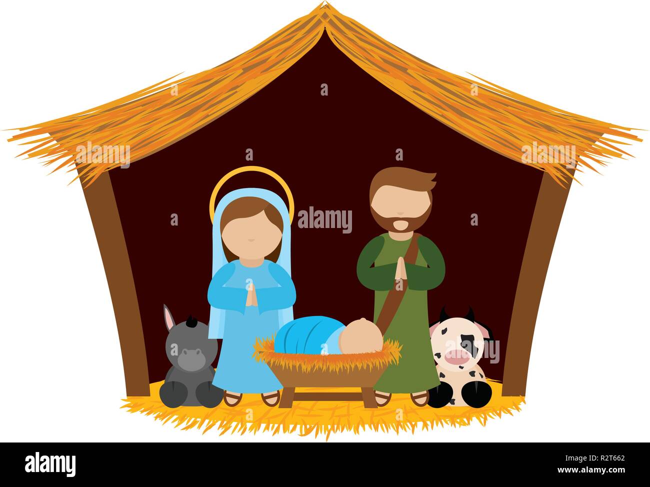 Cute Cartoon Manger Stock Vector Image & Art - Alamy