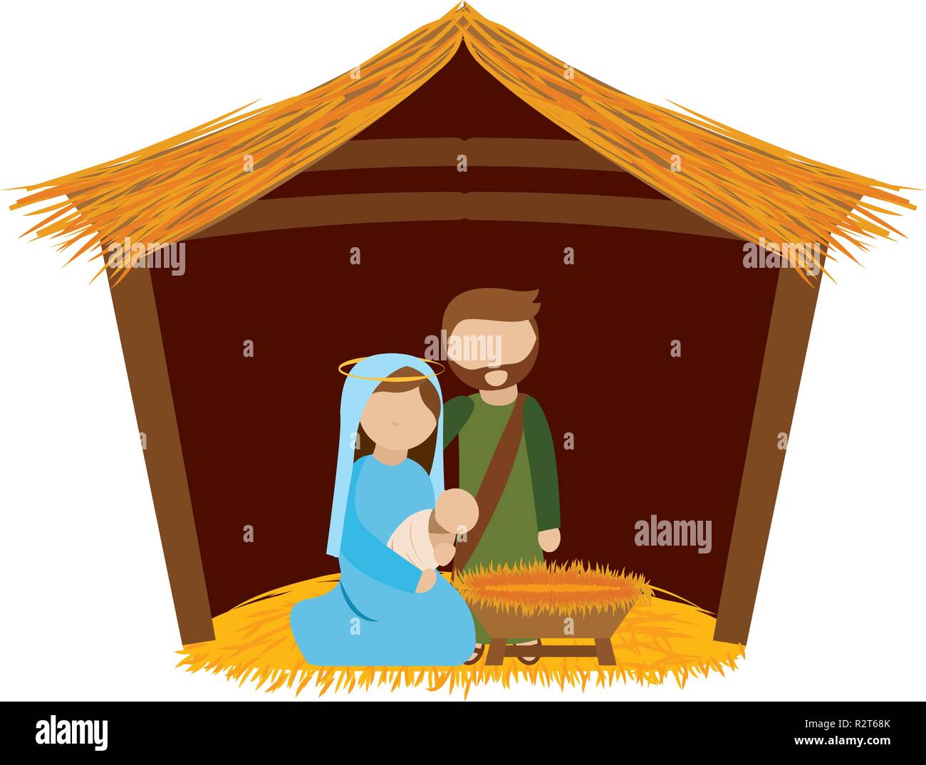 Cute Cartoon Manger Stock Vector Image & Art - Alamy