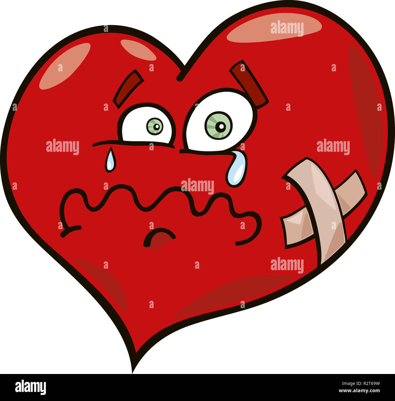 Sad broken heart cartoon illustration hi-res stock photography and ...