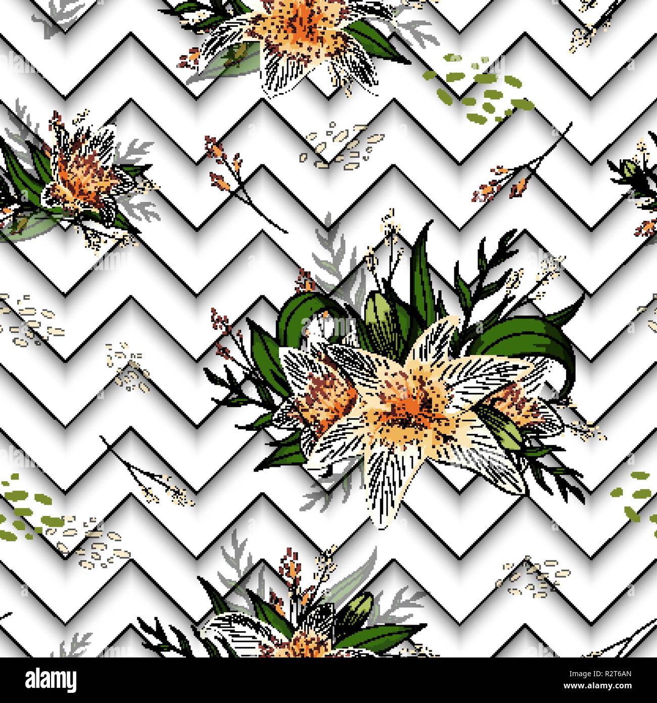Tiger lily black background Stock Vector Images - Alamy