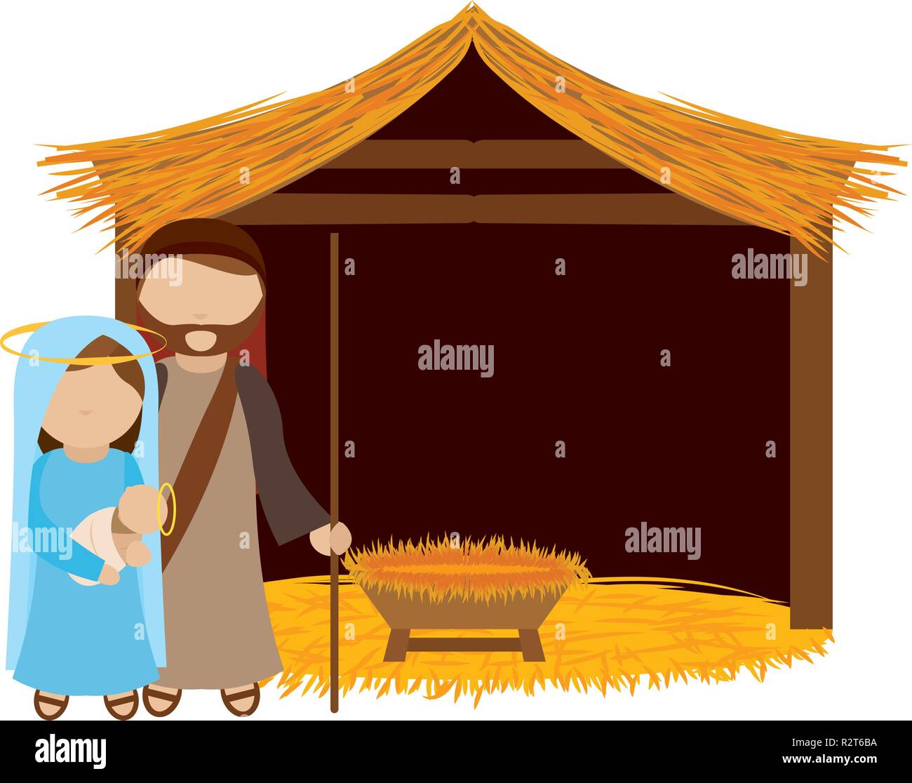 Cute Cartoon Manger Stock Vector Image & Art - Alamy