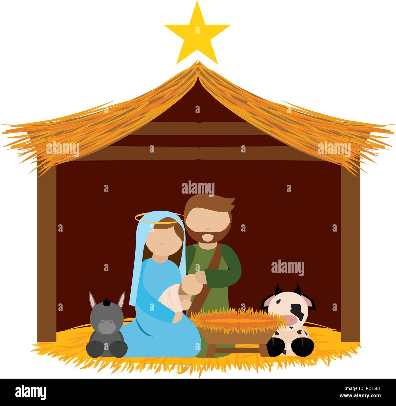 Cute Cartoon Manger Stock Vector Image & Art - Alamy