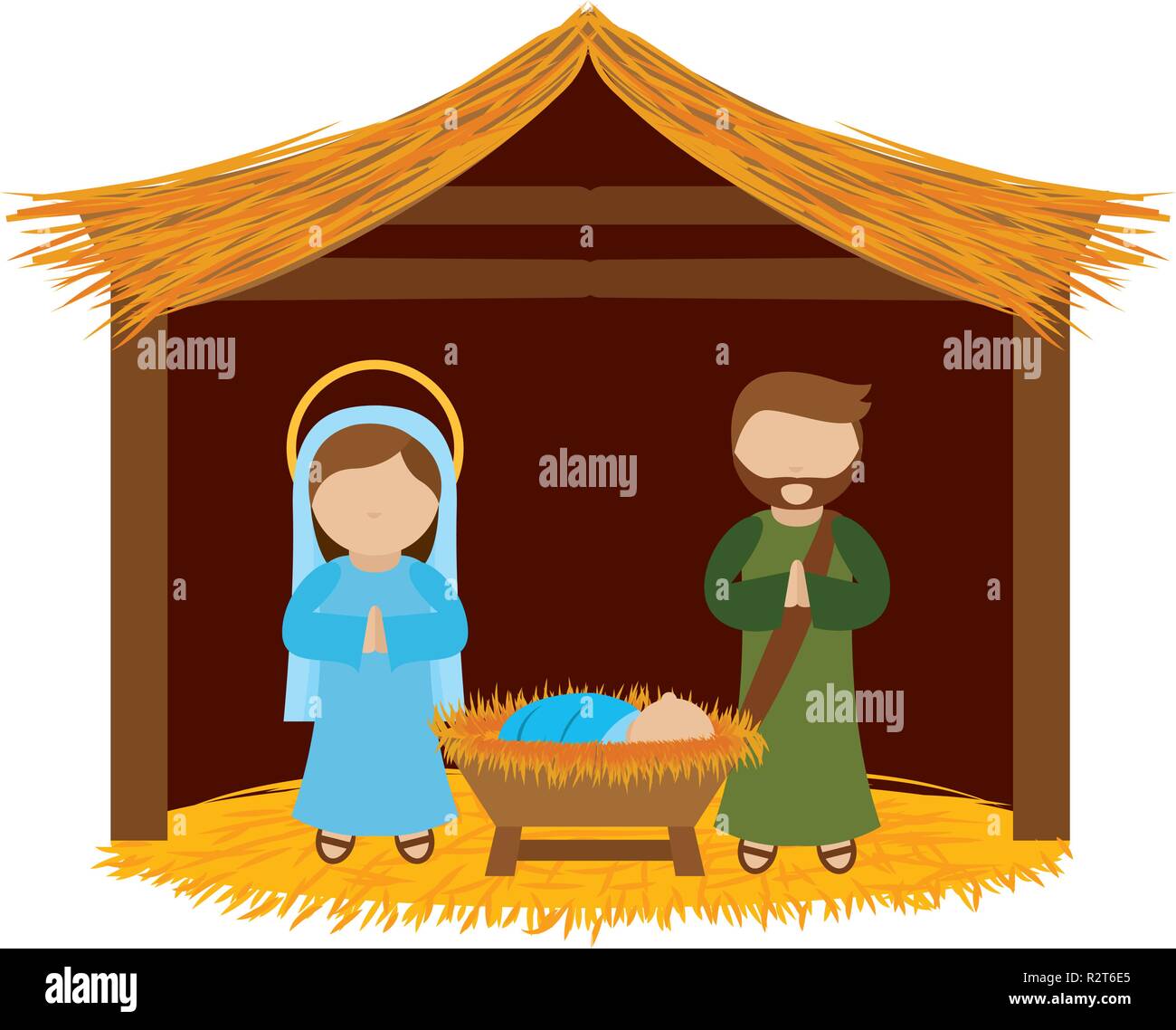 Cute Cartoon Manger Stock Vector Image & Art - Alamy