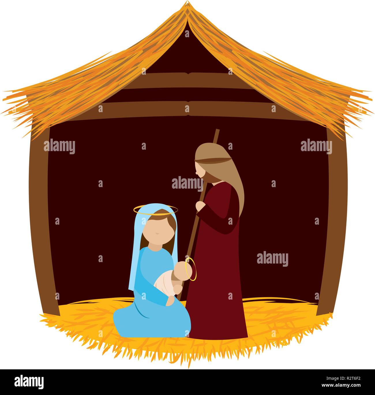 Cute Cartoon Manger Stock Vector Image & Art - Alamy