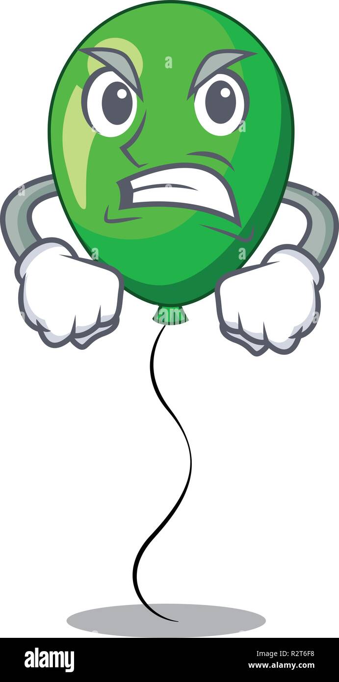 Angry green ballon with cartoon ribbons beautiful Stock Vector Image ...