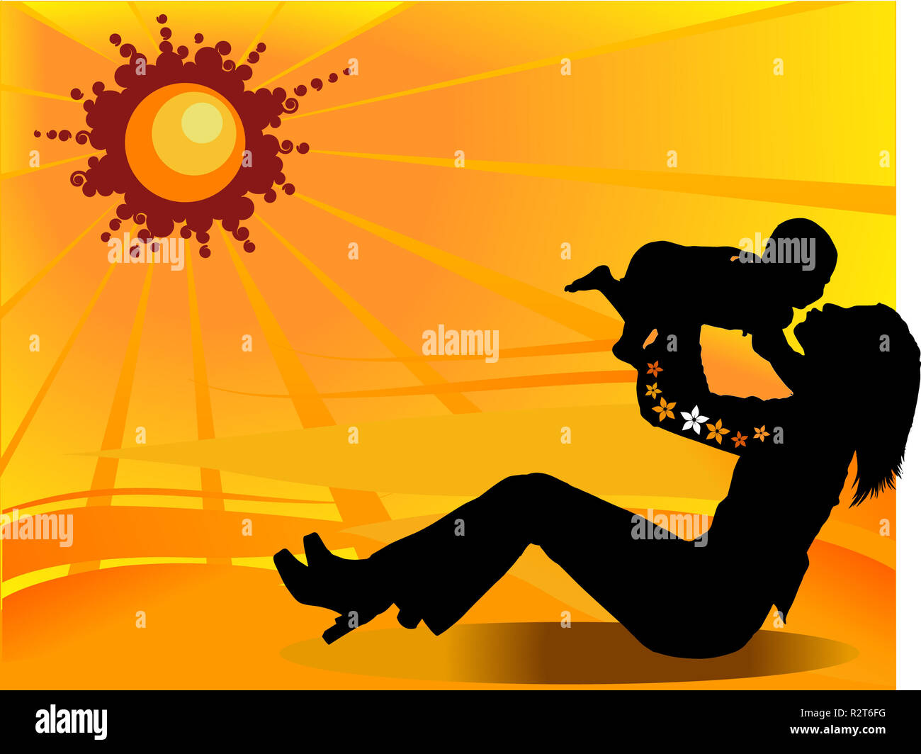 Silhouette two girls holding hands hi-res stock photography and images ...