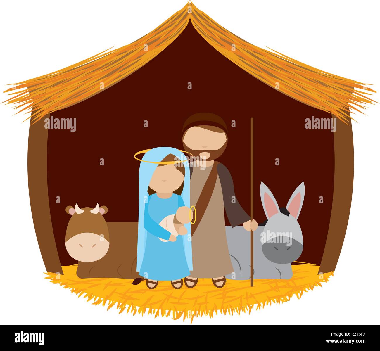 Cute Cartoon Manger Stock Vector Image & Art - Alamy