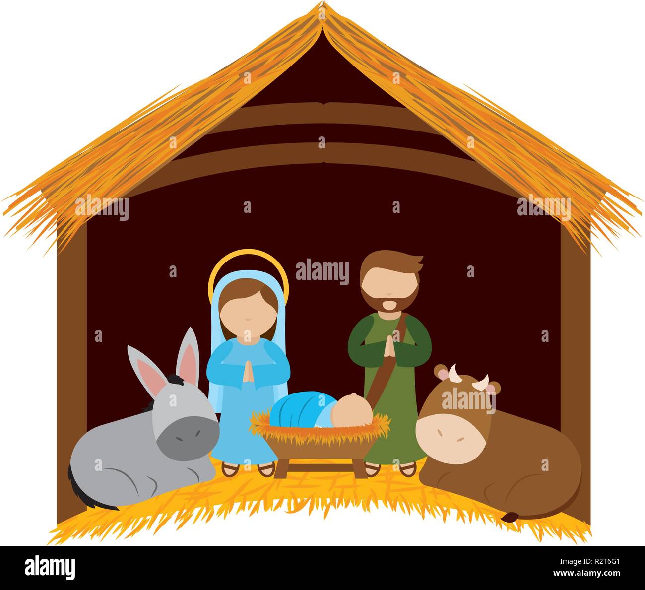 Cute Cartoon Manger Stock Vector Image & Art - Alamy