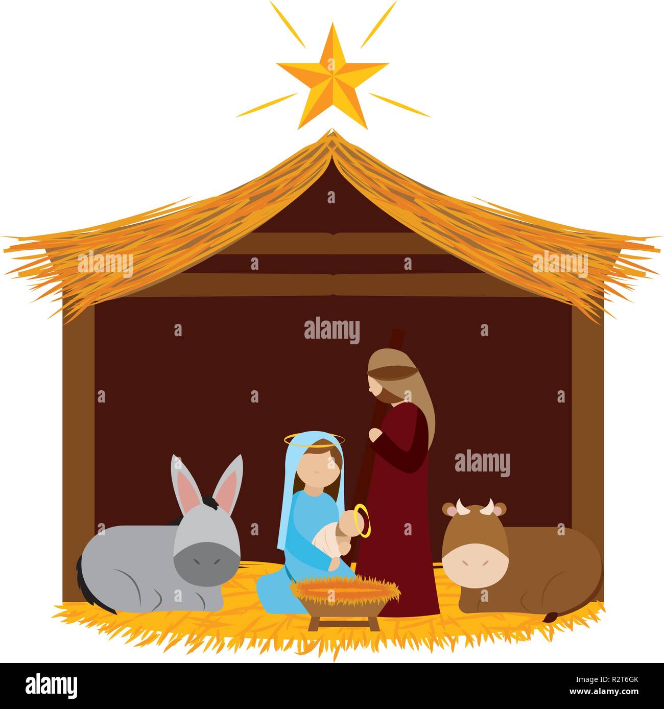 Cute Cartoon Manger Stock Vector Image & Art - Alamy