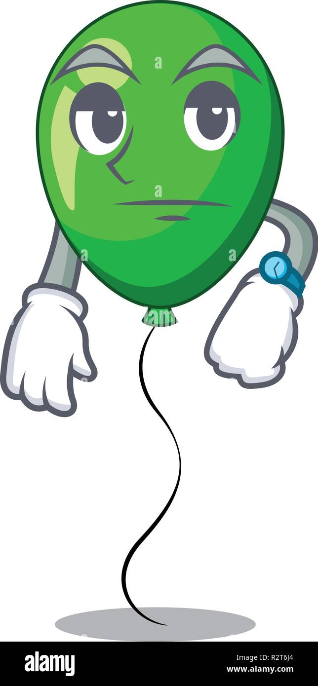 Waiting green balloon on character plastic stick Stock Vector Image ...