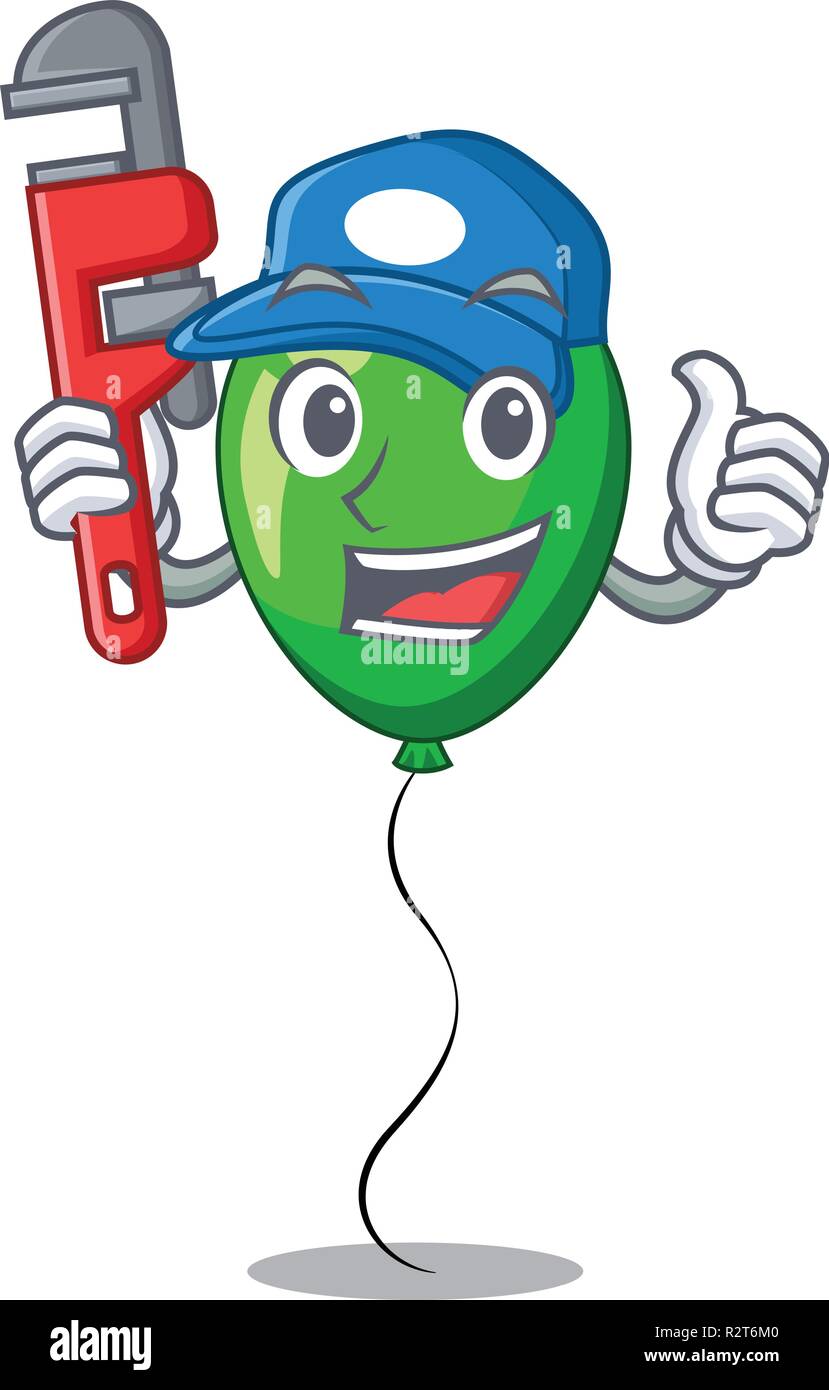 Plumber green balloon on character plastic stick Stock Vector Image ...