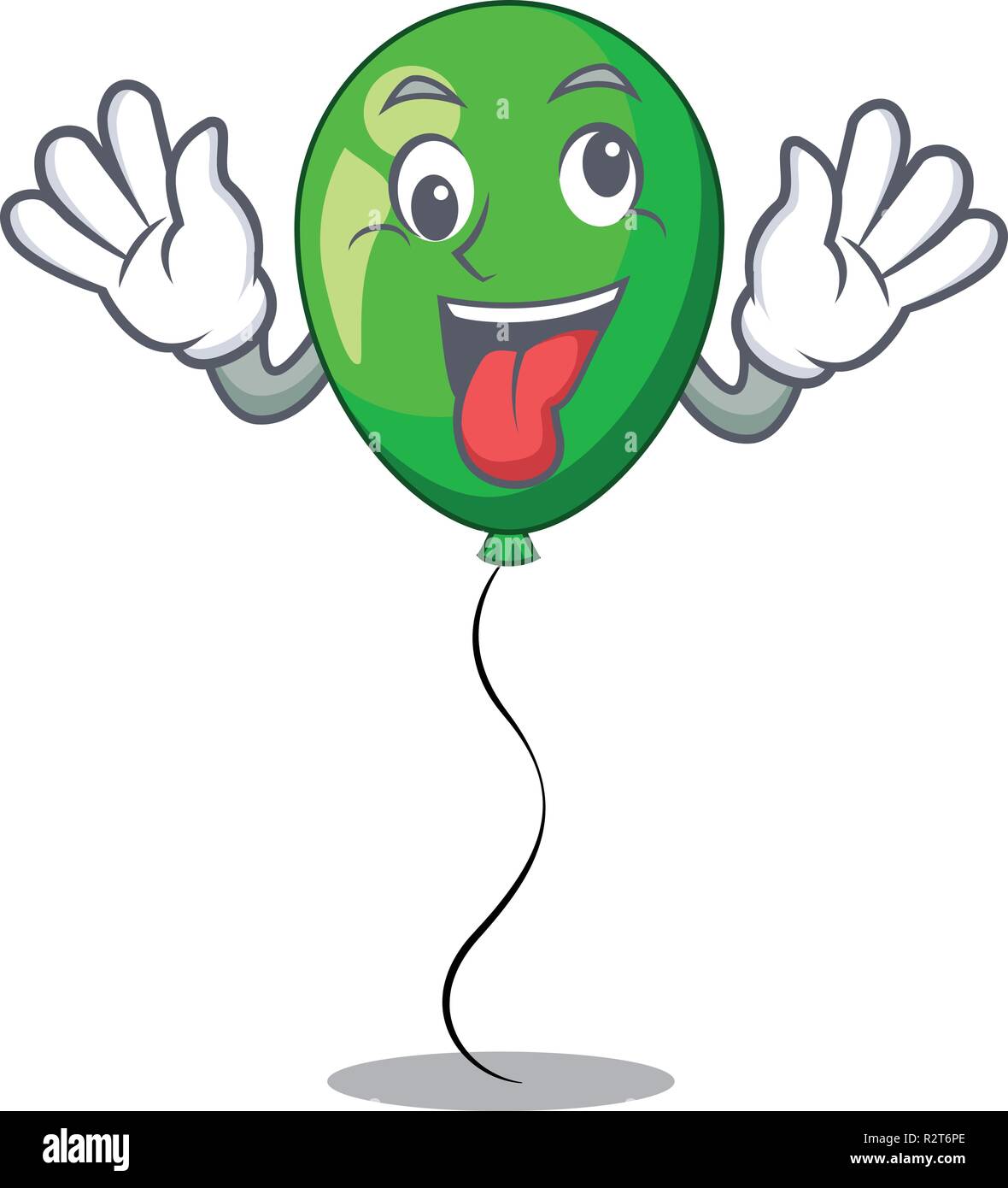 Crazy green balloon on character plastic stick Stock Vector Image & Art ...