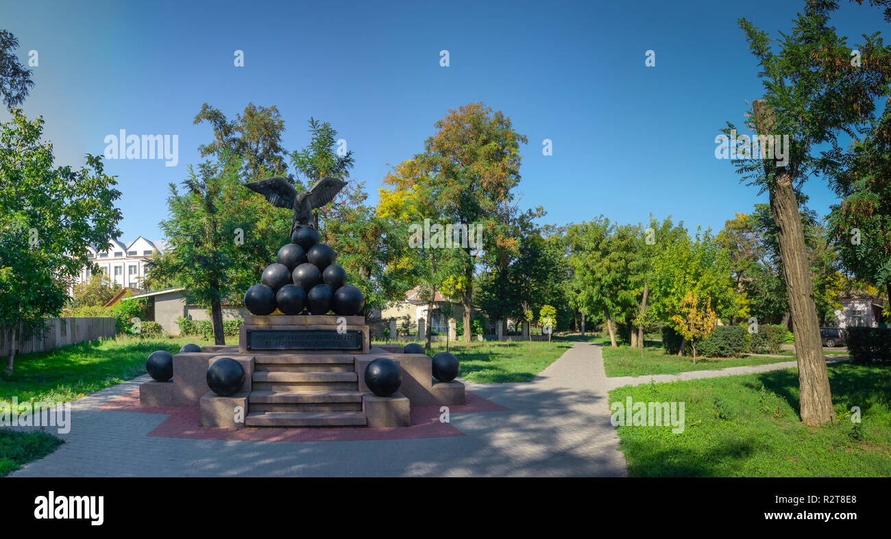 Ochakov, Ukraine - 09.22.2018. Monument to the brigadier Gorich, hero ...