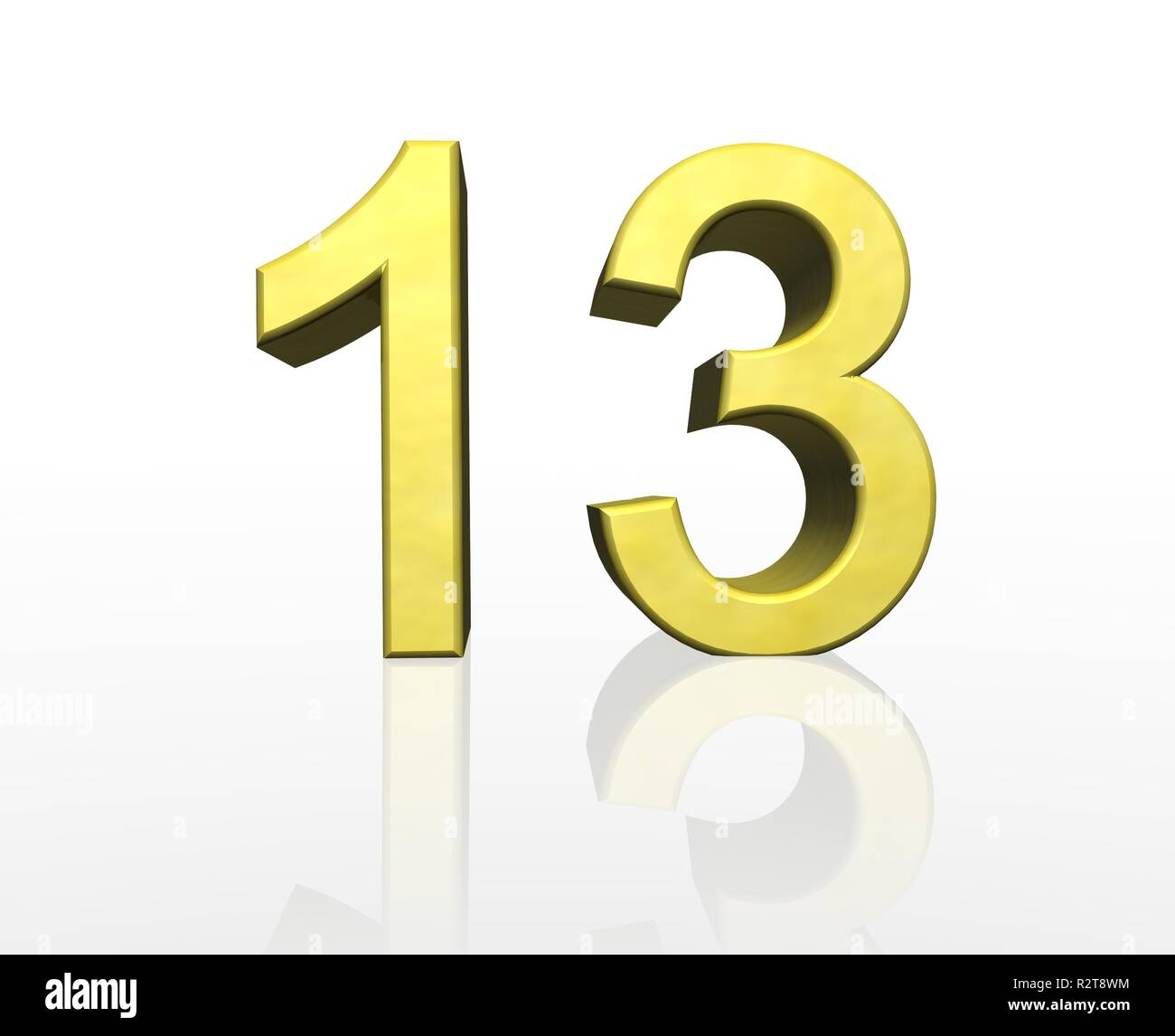Golden number 13 thirteen hi-res stock photography and images - Alamy