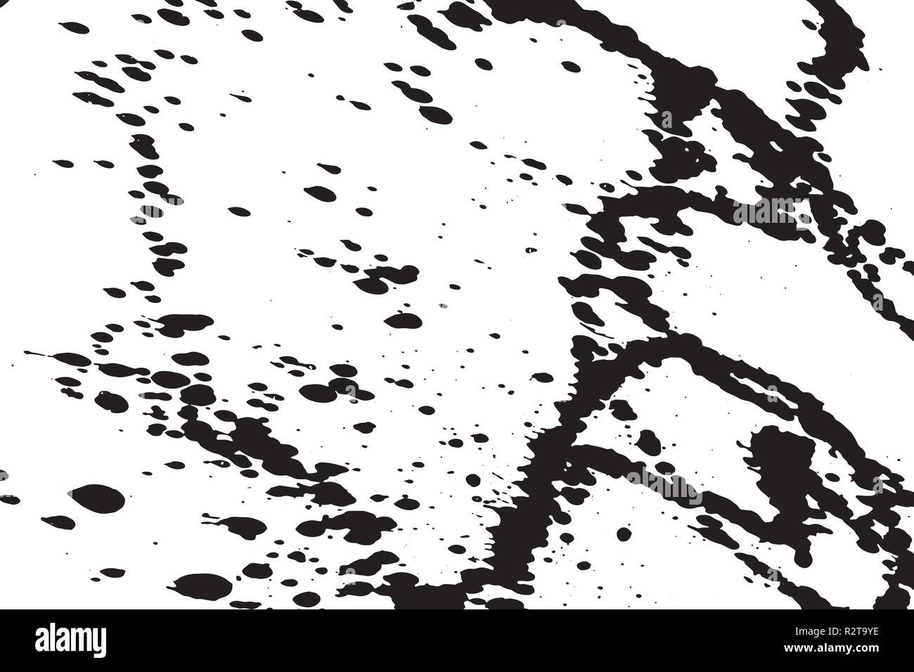 Ink grunge drops texture. Black hand drawn splashes and stains on white ...