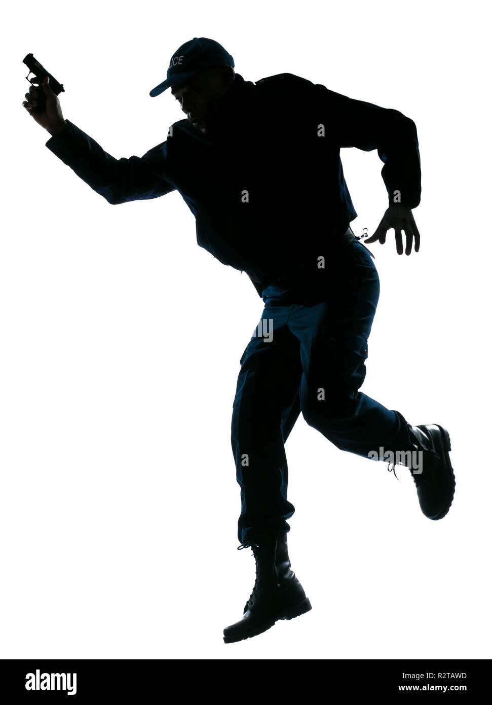 African american man running with gun Cut Out Stock Images & Pictures ...