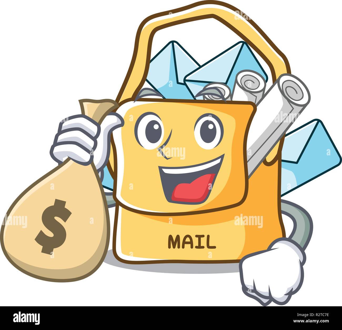 Money in mail envelope cash Stock Vector Images - Alamy