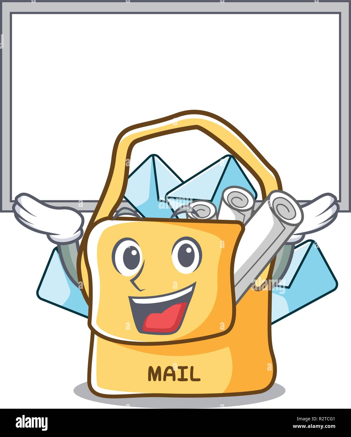 Up board bag sack fill in cartoon mail Stock Vector Image & Art - Alamy