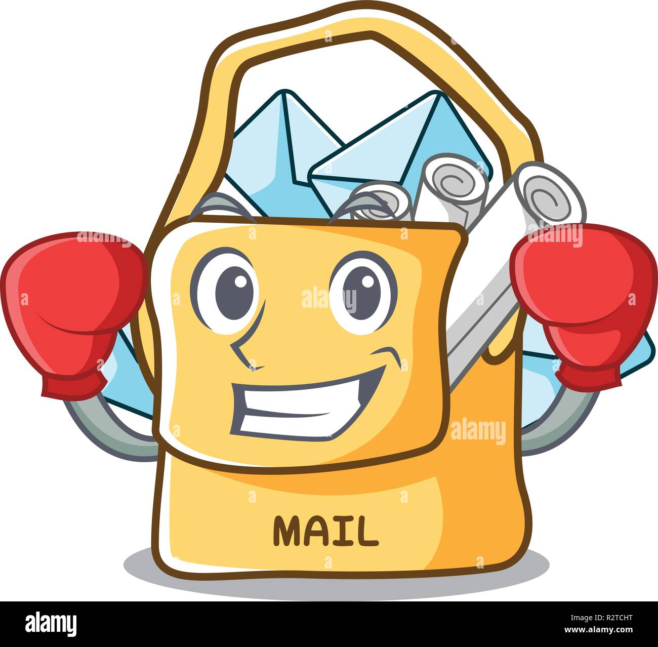 Boxing bag sack fill in cartoon mail Stock Vector Image & Art - Alamy