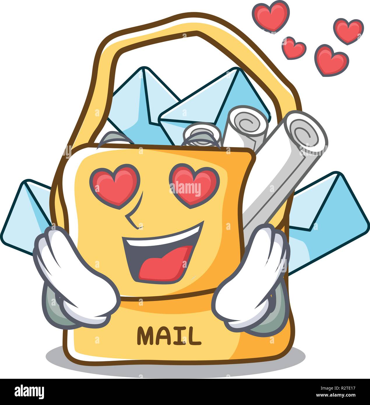 In love mail bag character on table front Stock Vector Image & Art - Alamy