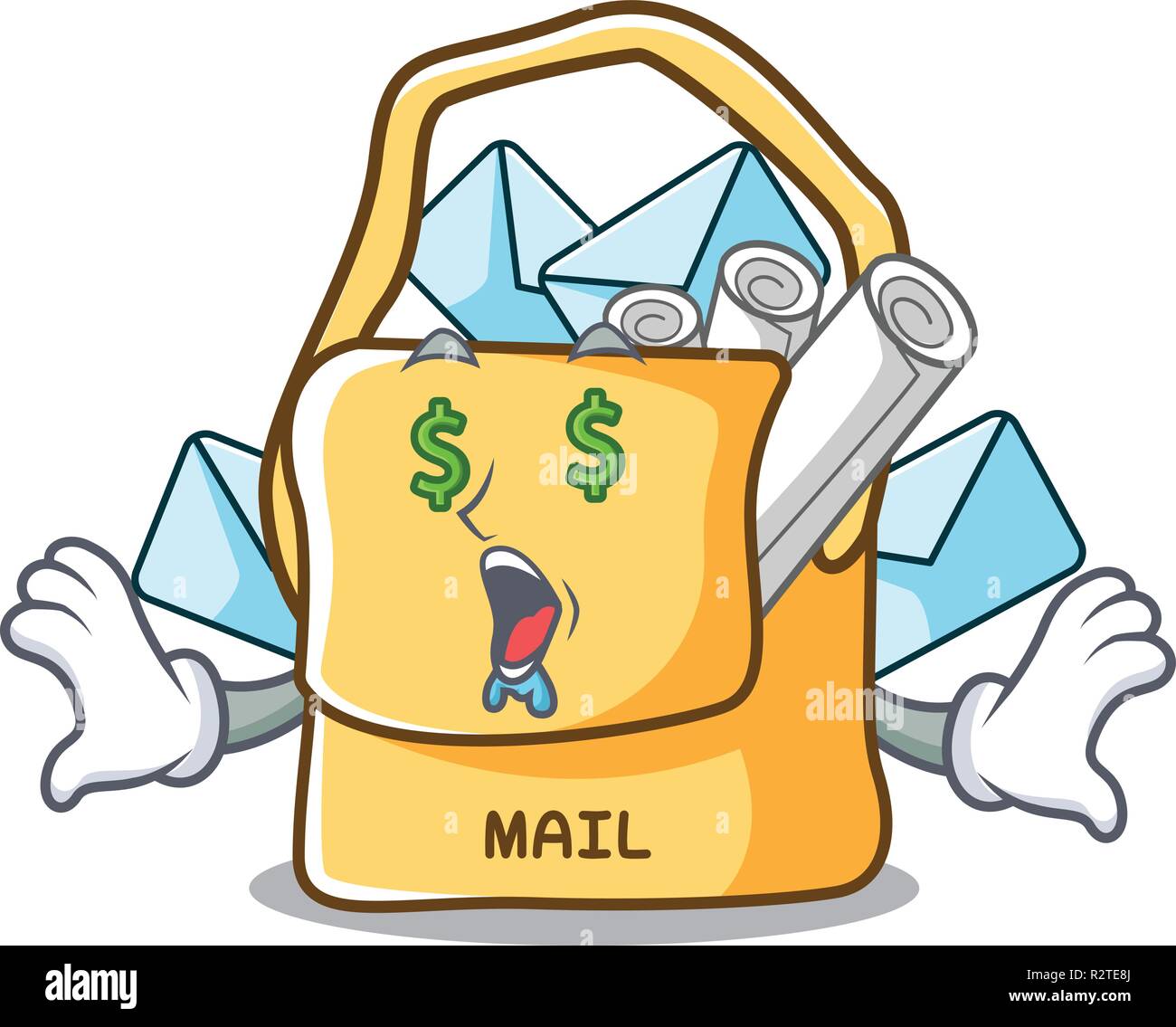 Bag money on table Stock Vector Images - Alamy