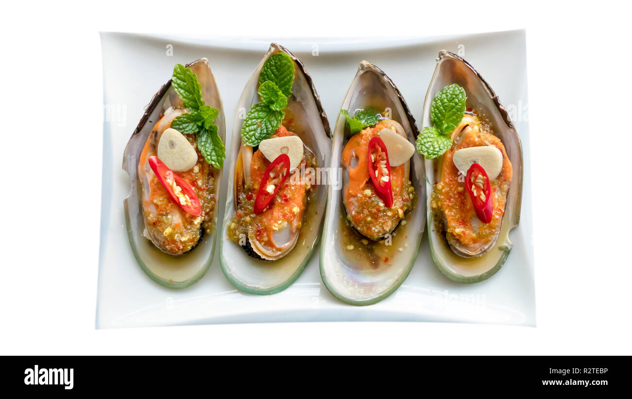 Asian green mussel shell Cut Out Stock Images & Pictures - Alamy