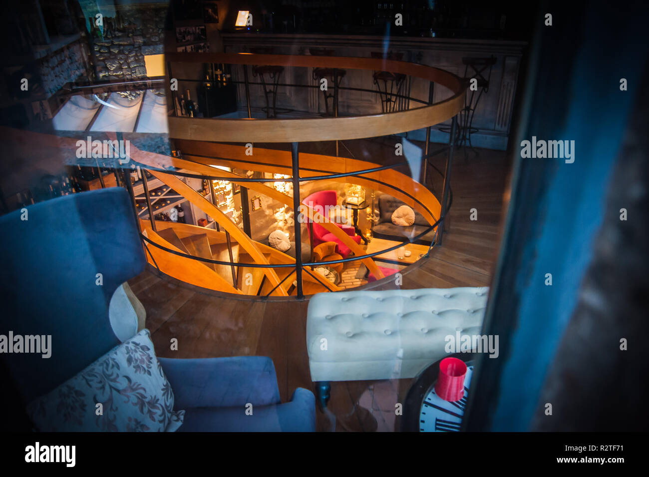 Cozy old furniture room shot from top side and window Stock Photo - Alamy