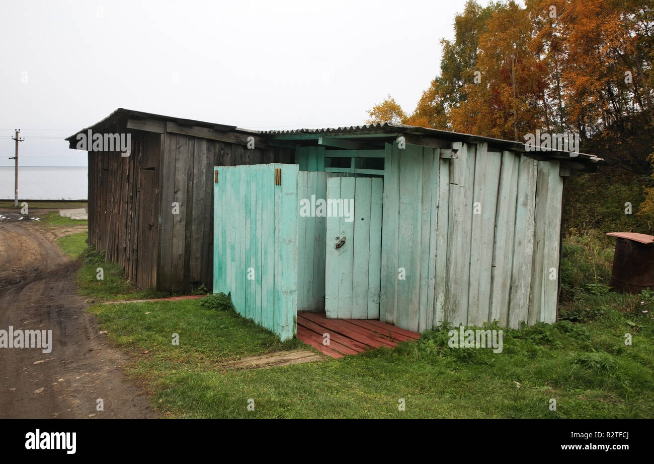 Russia wood wooden toilet hi-res stock photography and images - Alamy