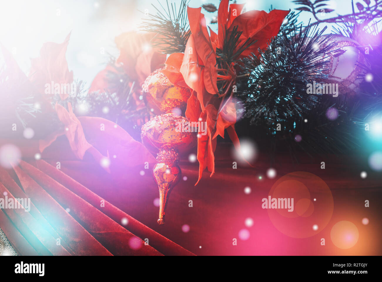 christmas background, xmas decoration and winter concept Stock Photo ...
