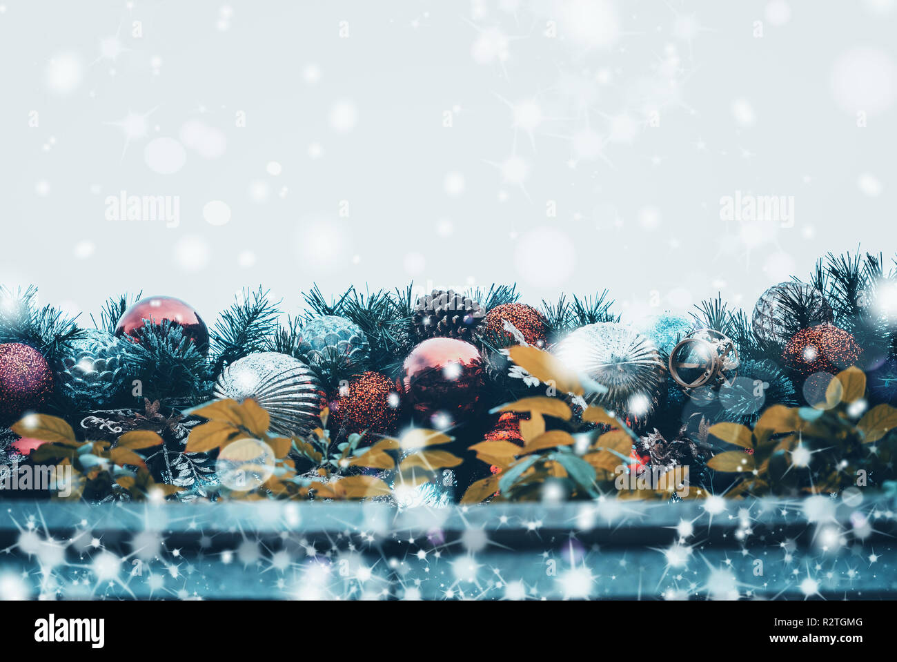 christmas background, xmas decoration and winter concept Stock Photo ...