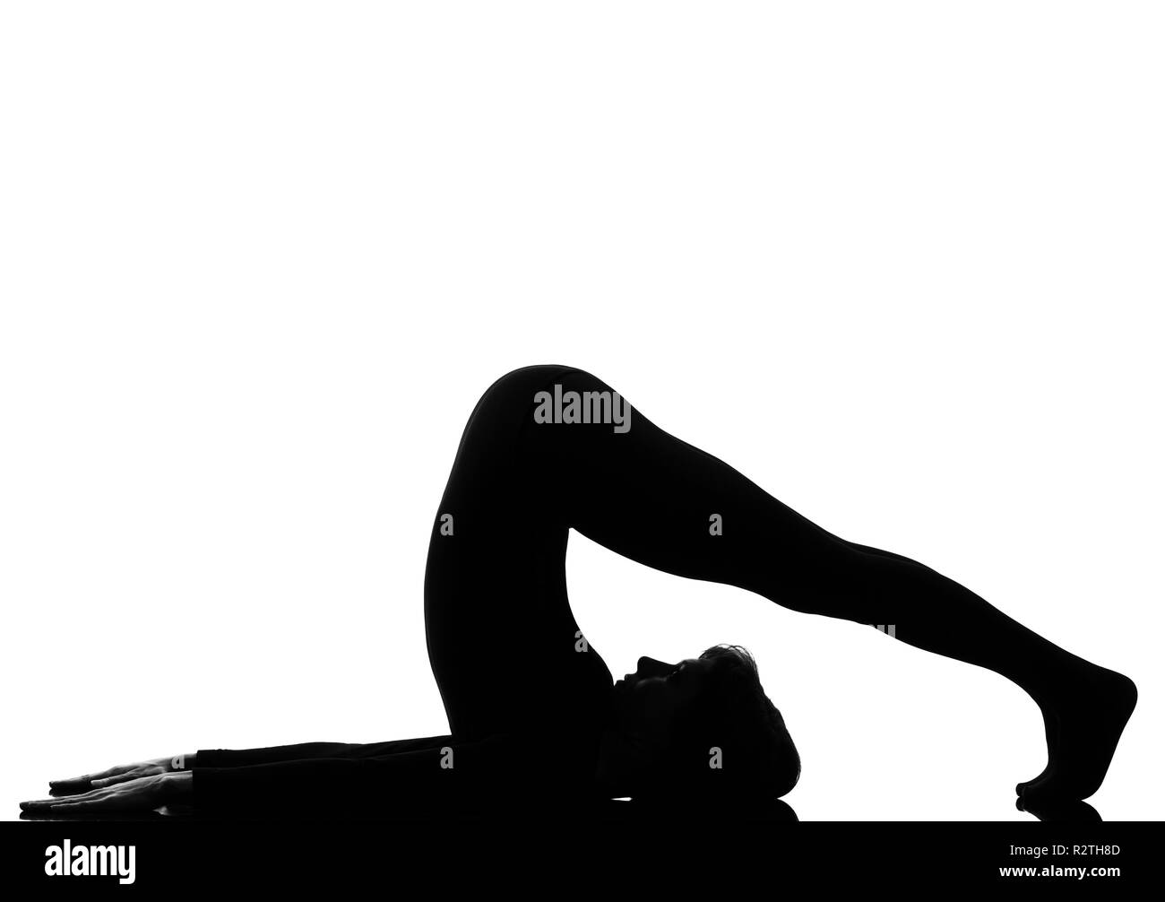 Halasana pose Black and White Stock Photos & Images - Alamy
