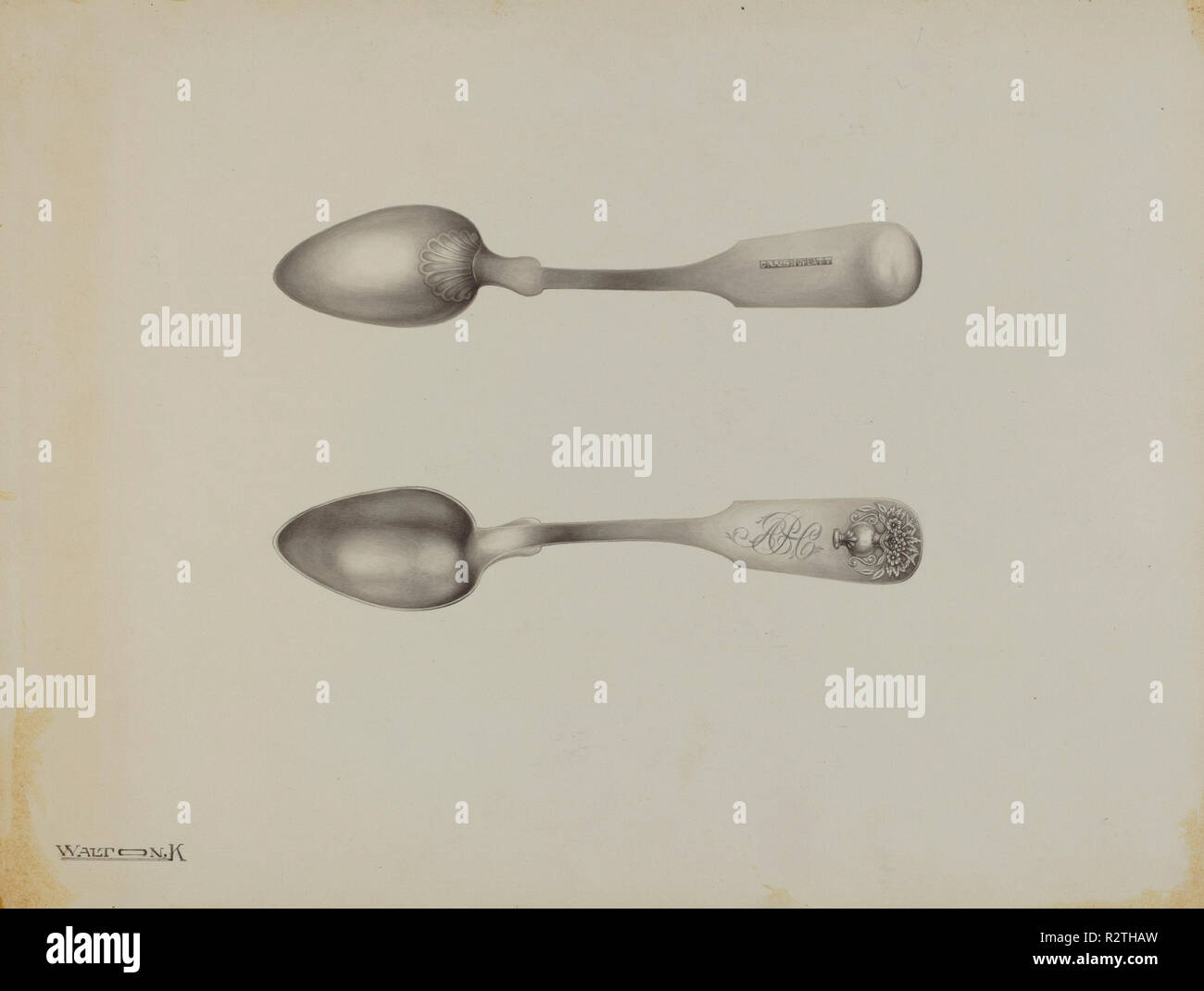 Silver Spoon. Dated: c. 1938. Dimensions: overall: 22.9 x 30 cm (9 x 11 ...