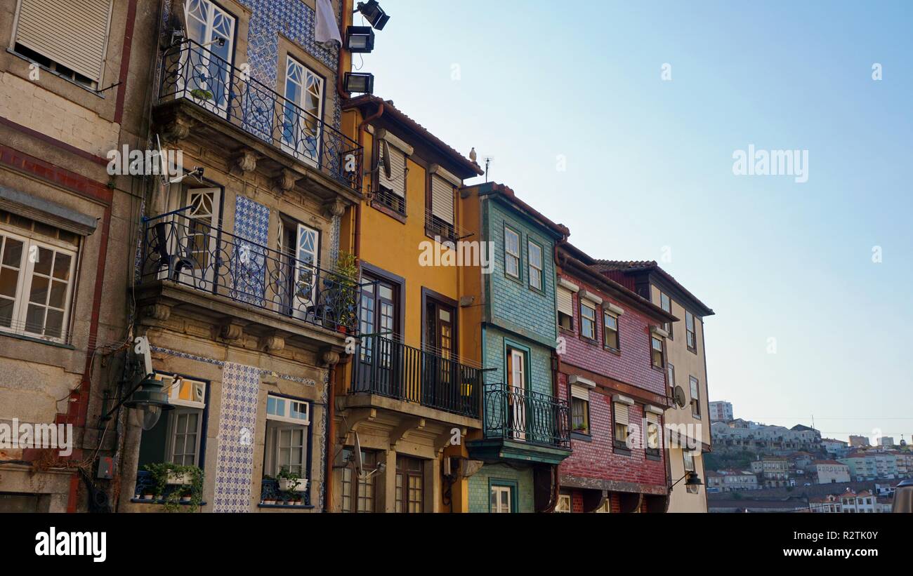 colorful traditional houses in porto in portugal Stock Photo - Alamy