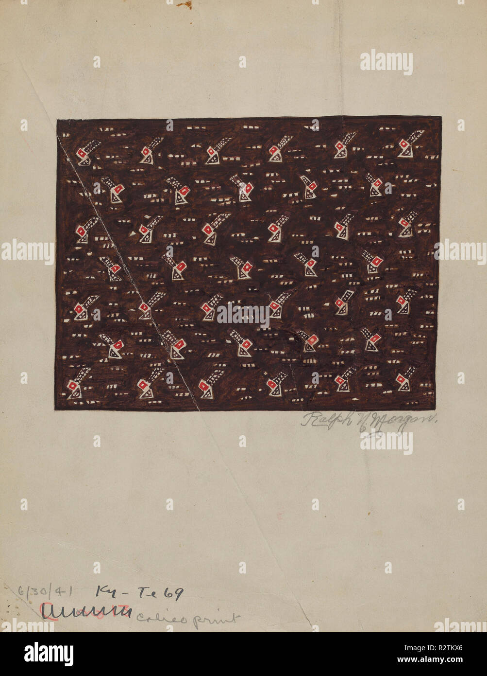 Calico Print. Dated: 1935/1942. Dimensions: overall: 26.8 x 21.6 cm (10 ...