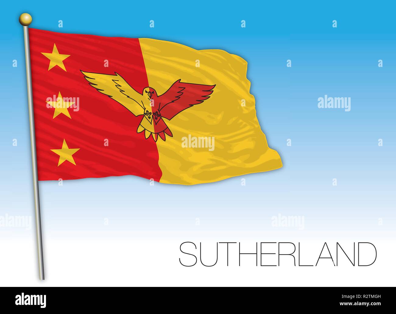 Sutherland county flag, United Kingdom, Scotland, vector illustration ...