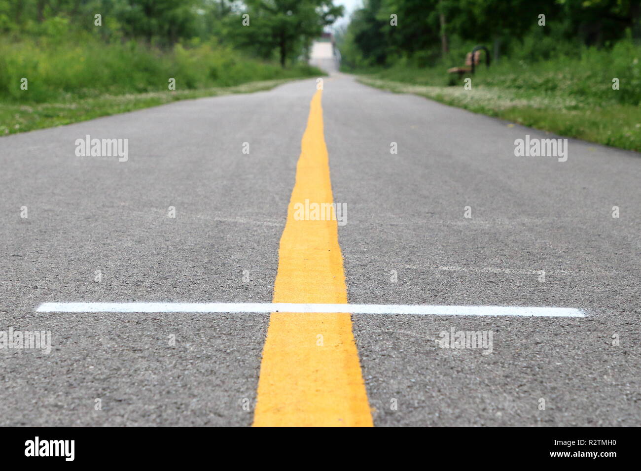 Start line on a path Stock Photo - Alamy