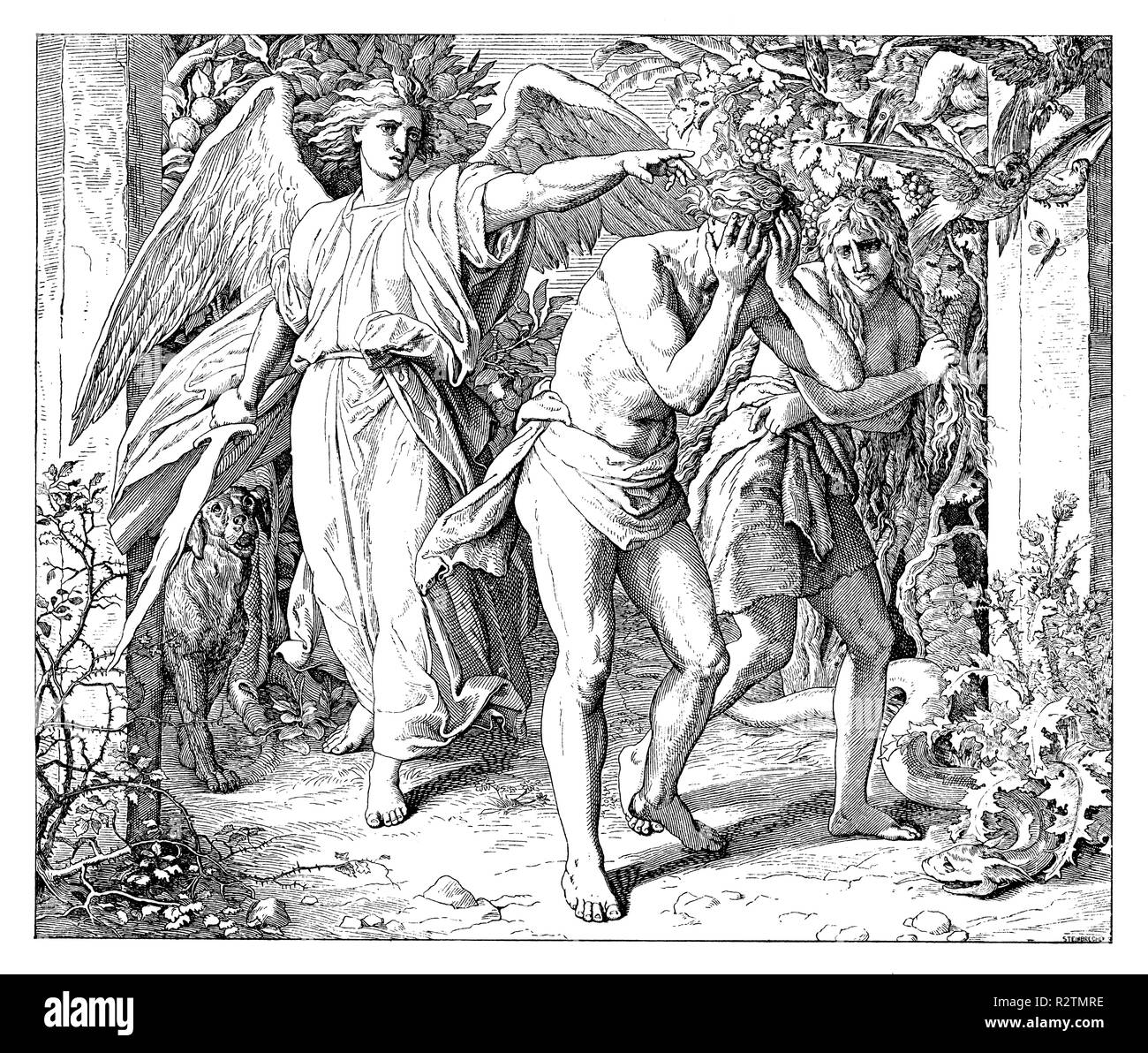 Adam and Eve in the expulsion from paradise;Adam and Eve in the ... Adam and Eve in the expulsion from paradise;Adam and Eve in the ...