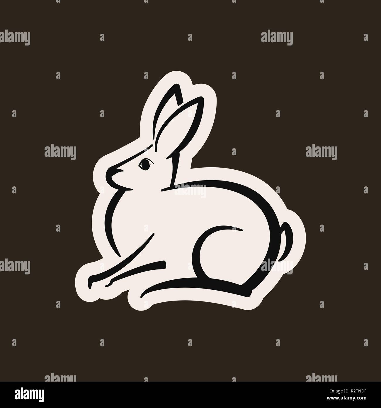 Rabbit Illustration Outline High Resolution Stock Photography and ...