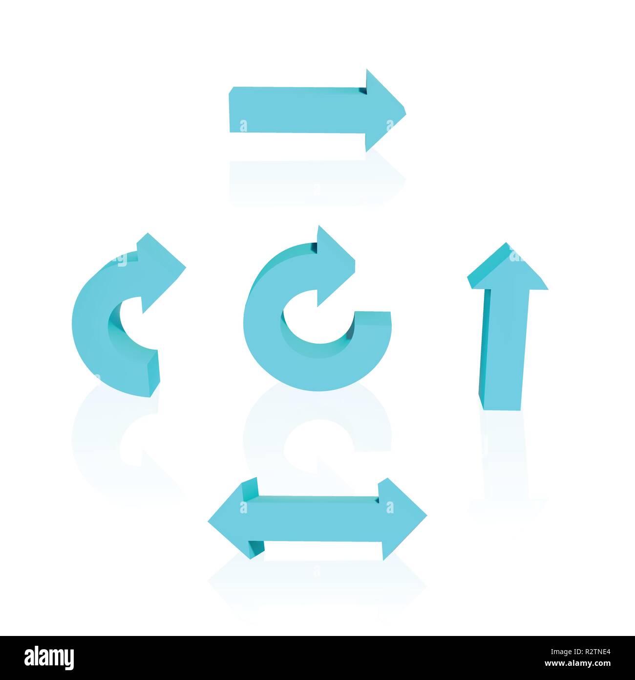 Set of arrows. 3D. Blue color Vector illustration Stock Vector Image ...
