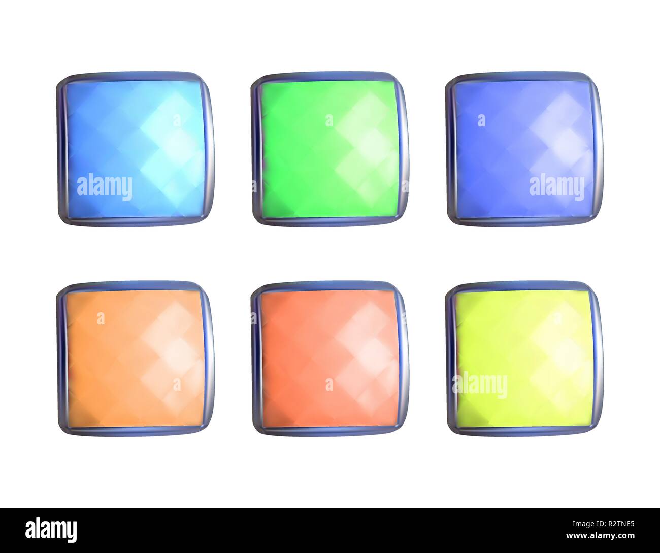 Colorful square gems. Vector illustration. Set of expensive stones ...