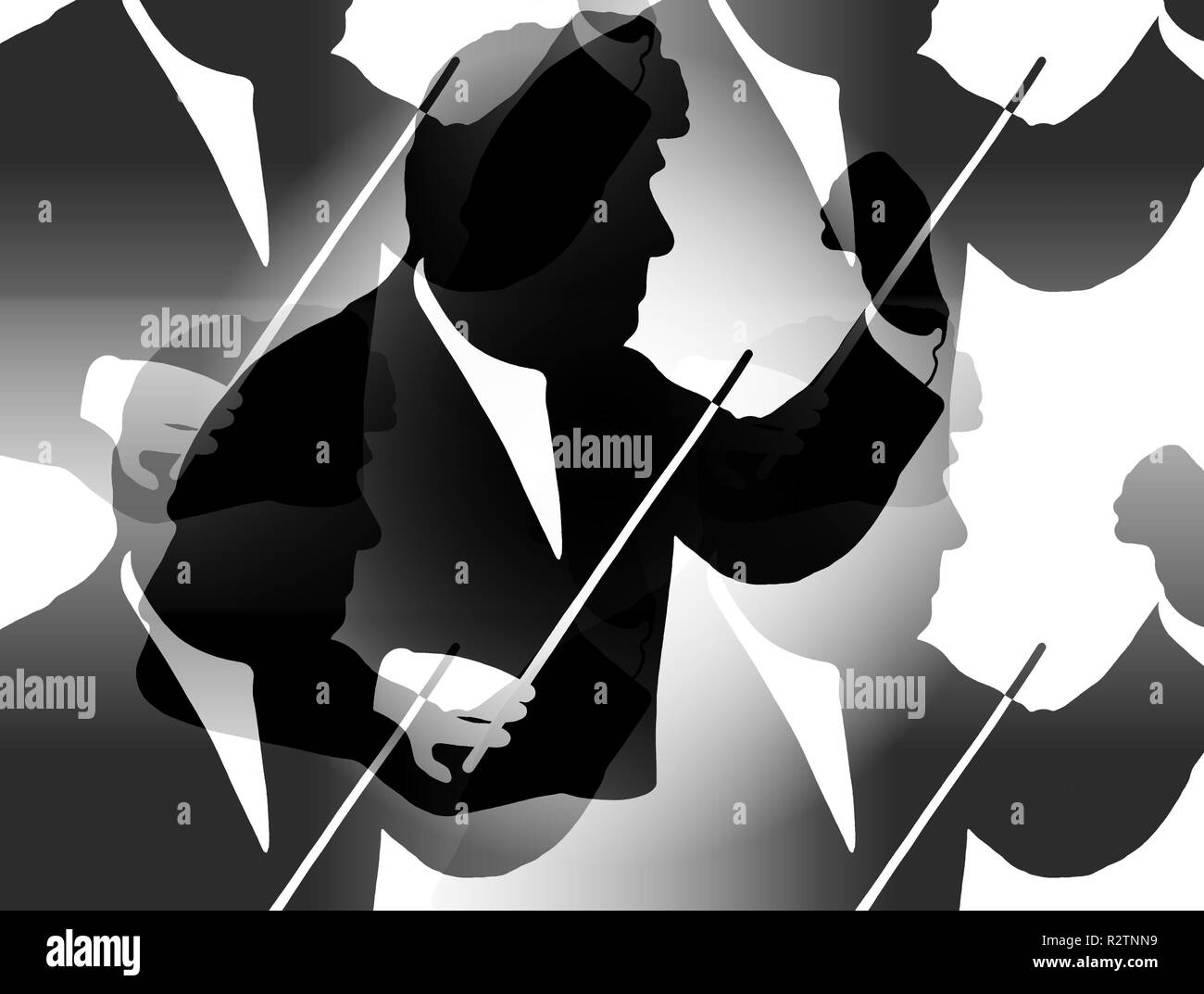 Music conductor silhouette hi-res stock photography and images - Alamy
