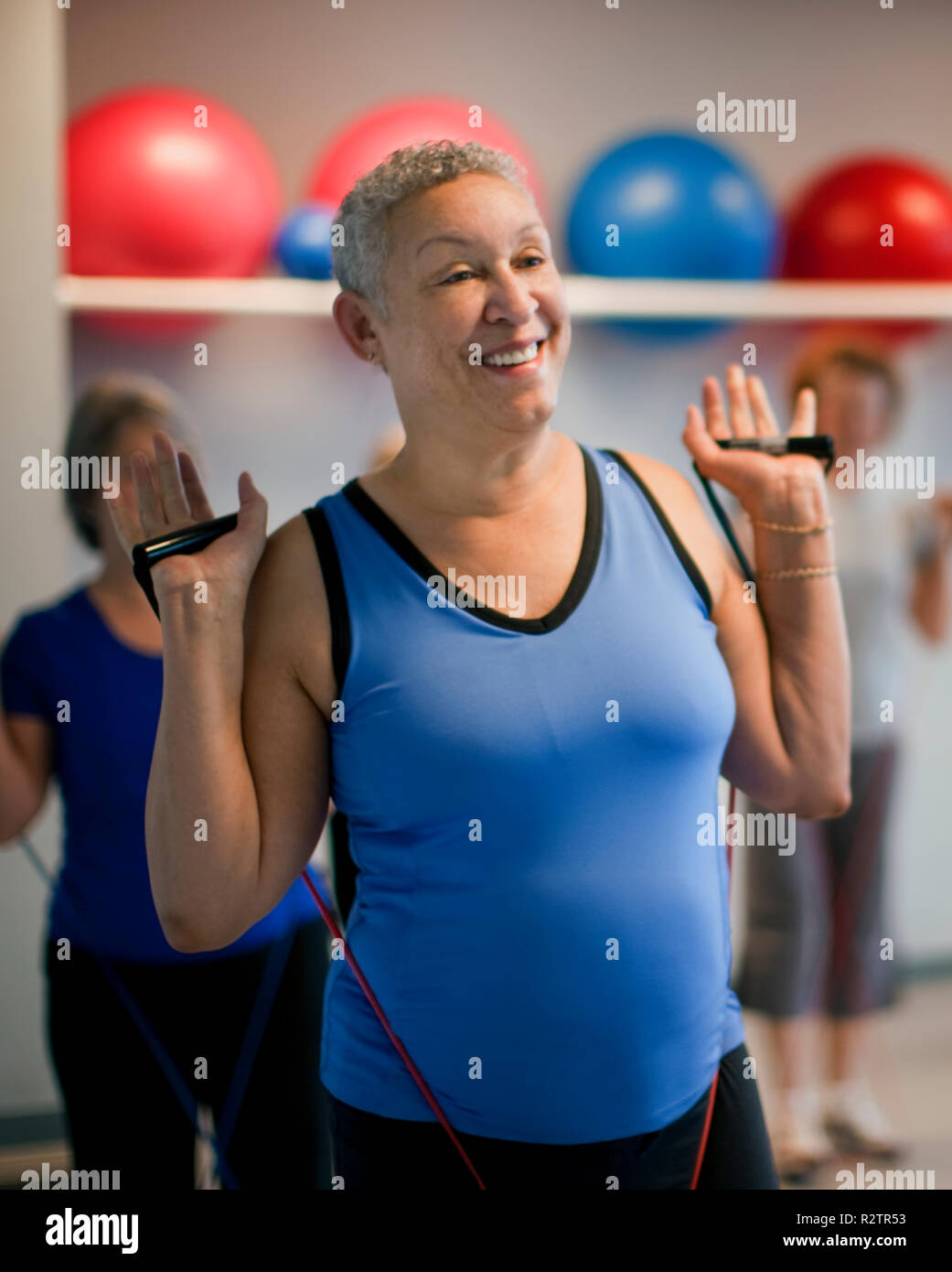 Elderly women doing an exercise class Stock Photo - Alamy