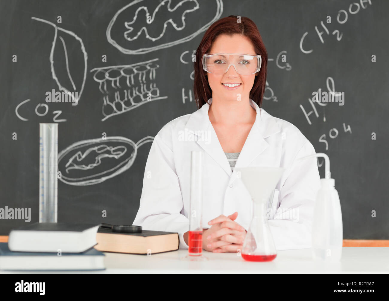 Teacher chemistry lab laughing hi-res stock photography and images - Alamy