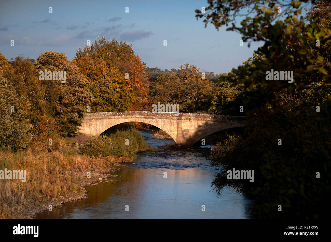 Witton bridge over the River Wear, County Durham Stock Photo - Alamy