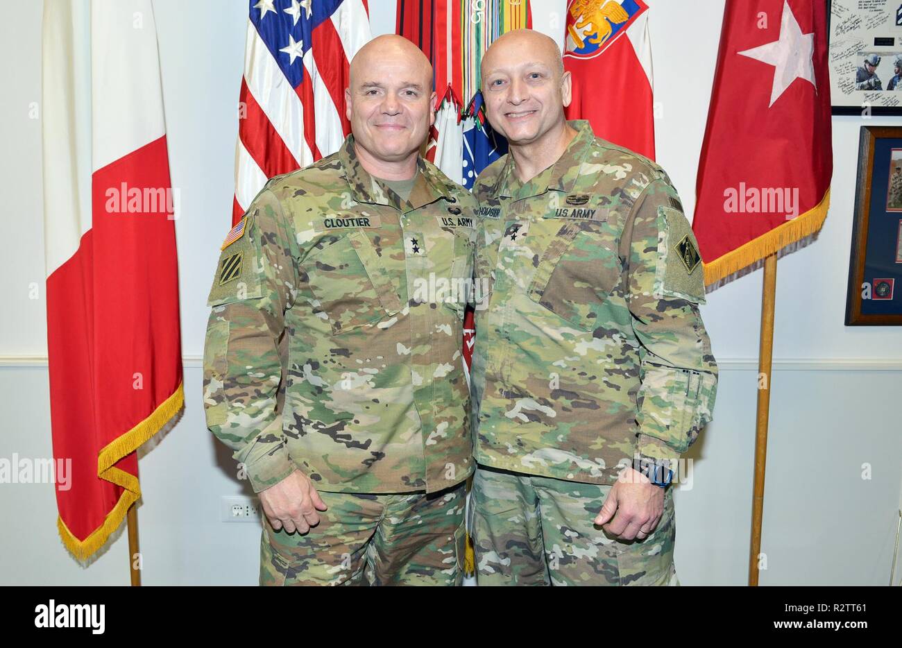 Maj. Gen. Roger L. Cloutier, the U.S. Army Africa commander (left), and ...