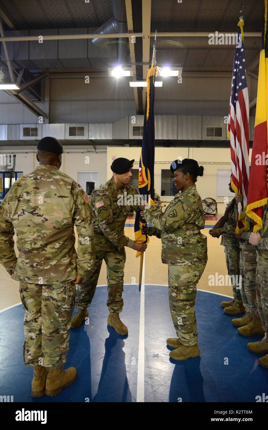 U.S. Army Command Sgt. Maj. Monty C. Drummond (incoming), returns the ...